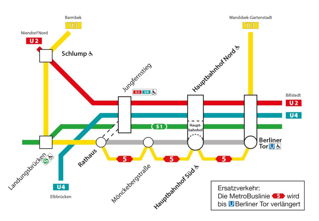 Sperrung U3: Verkehr durch Busse ersetzt | FINK.HAMBURG